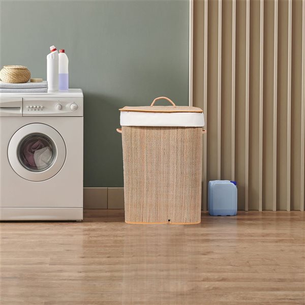 Panier à linge sale étanche pliable carré de Wickerwise avec couvercle ...