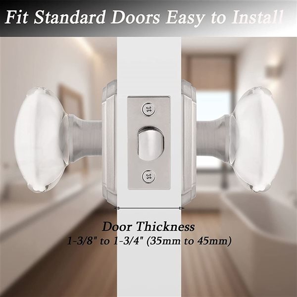 Plumbing N Parts 2.7-in W Brushed Nickel Oval Shape Door Knob w/ Clear ...
