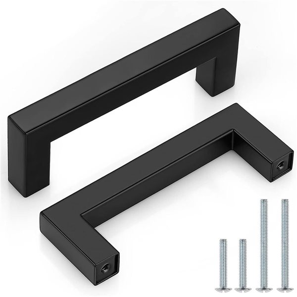 Plumbing N Parts 4-in W Matte Black Stainless Steel Rectangle Shape ...