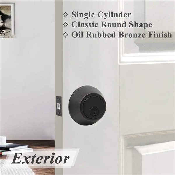 Plumbing N Parts 3.5-in W Oil-Rubbed Bronze Keyed Entry Door Lock w ...