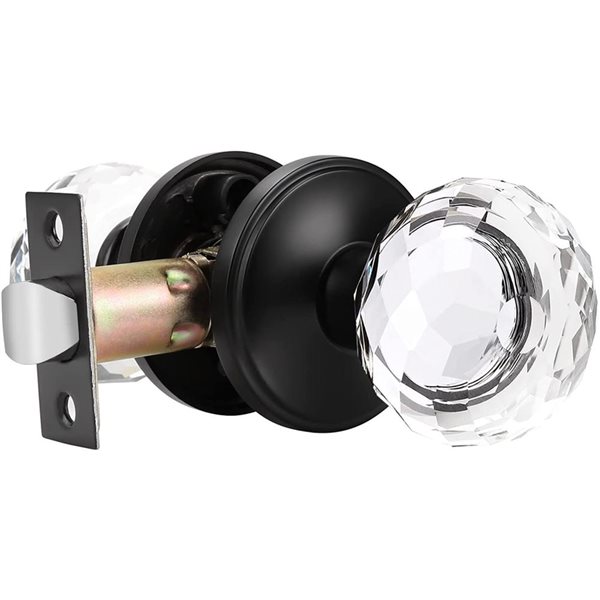 Plumbing N Parts 2.5-in W Matte Black Round Shape Door Knob w/ Clear ...