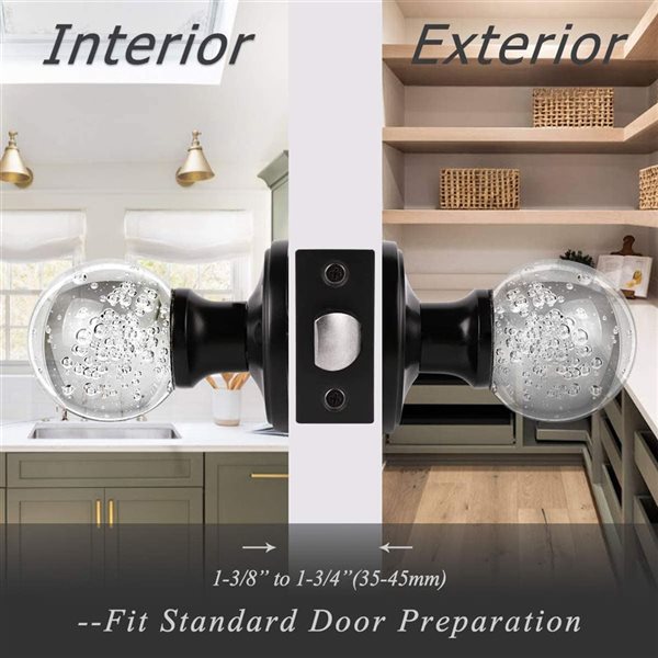 Plumbing N Parts 2.55-in W Matte Black/Bubbled Glass Round Shape Door ...