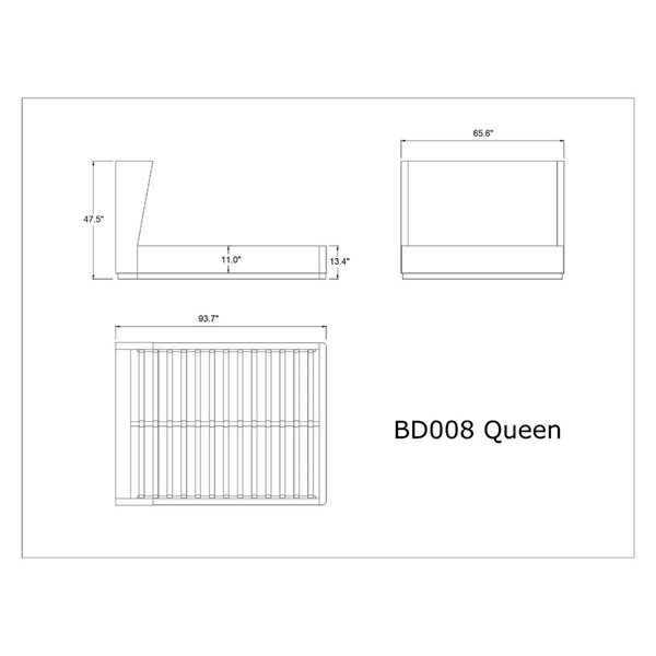Manhattan Comfort Lenyx Graphite Queen Bed BD008-QN-GP | RONA