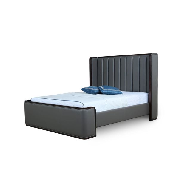 Grand lit Kingdom de Manhattan Comfort, graphite BD005-QN-GP | RONA