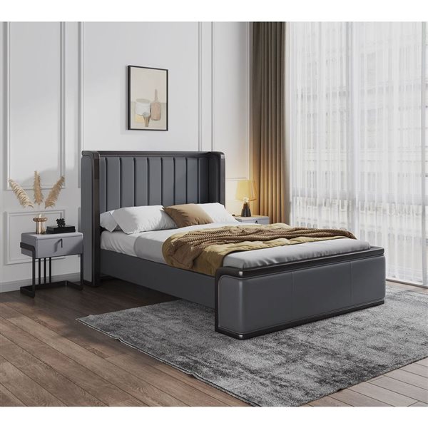 Manhattan Comfort Kingdom Graphite Queen Bed BD005-QN-GP | RONA