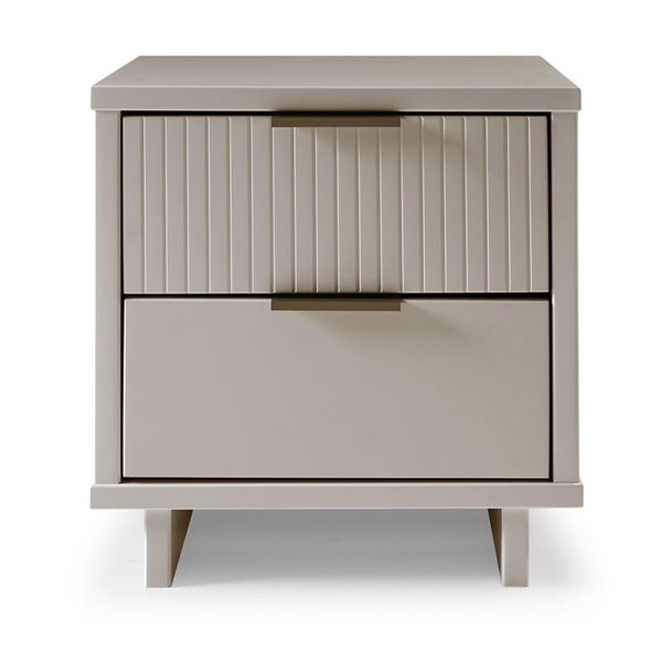 Manhattan Comfort Granville Light Grey Modern Nightstand with 2 Full ...