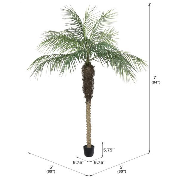 Vickerman 7-ft Artificial Potted Phoenix Palm Tree TB180384 | RONA