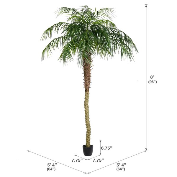 Vickerman 8-ft Artificial Potted Phoenix Palm Tree TB180396 | RONA