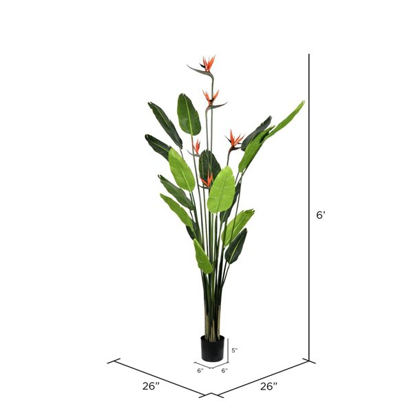 Vickerman 6-ft Artificial Potted Bird of Paradise Palm Tree TB191260 | RONA