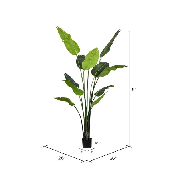 Vickerman 6-ft Artificial Potted Travellers Palm Tree TB190860 | RONA