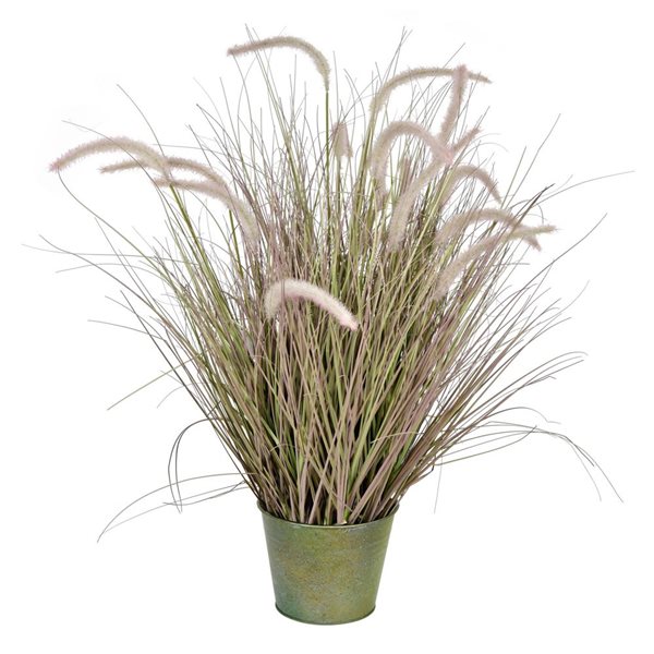 Vickerman 34-in Artificial Potted Green Grass with Cattails TD190736 | RONA