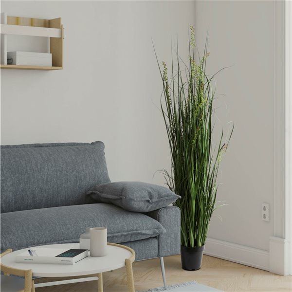 Vickerman 60-in PVC Artificial Potted Green Sheep's Grass and Plastic ...