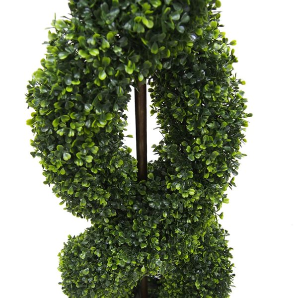 Vickerman 5-ft Artificial Green Boxwood Double Spiral Topiary with ...