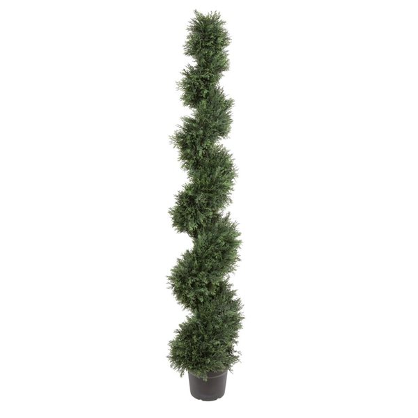Vickerman 6-ft Artificial Potted Green Cedar Spiral Tree TP170572 | RONA