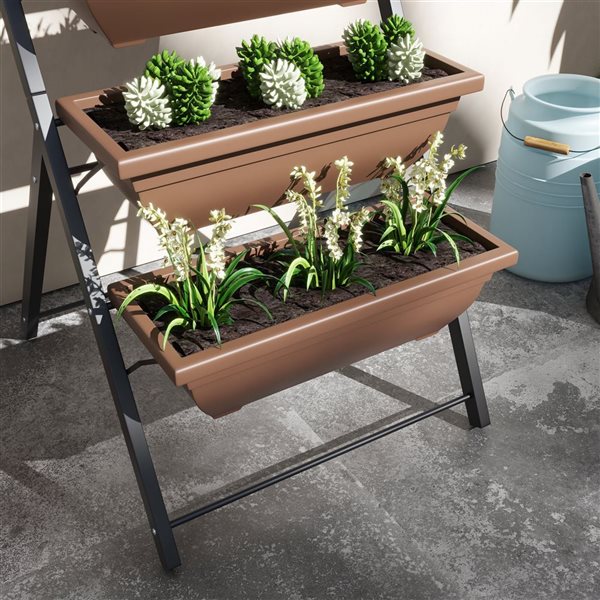Outsunny 25 W x 22 D x 47-in H 5-Tier Outdoor Raised Garden Bed w/ 5 ...