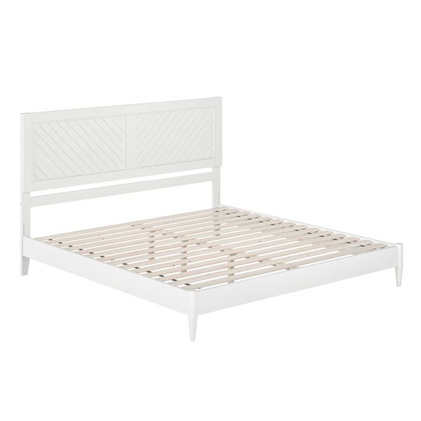 AFI Berkshire White King Solid Wood Rustic Low Profile Platform Bed ...