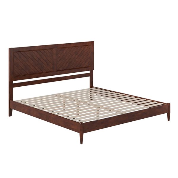 AFI Berkshire Walnut King Solid Wood Rustic Low Profile Platform Bed ...