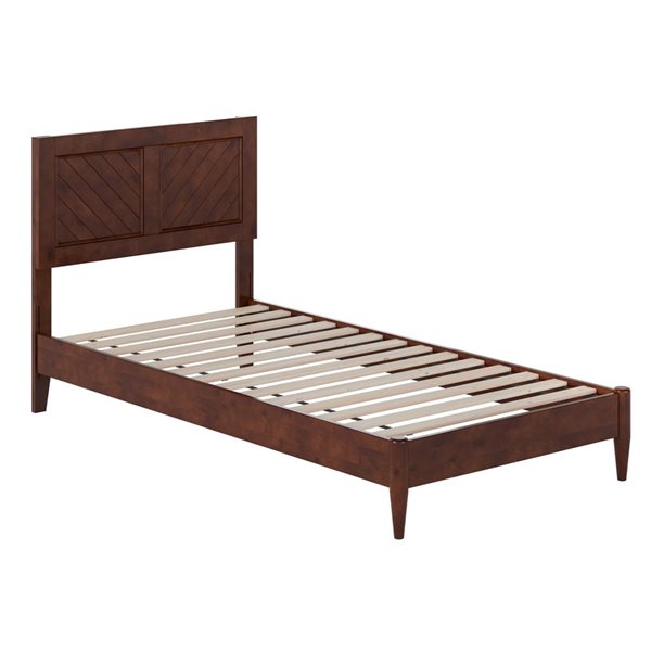 AFI Berkshire Walnut Twin XL Solid Wood Rustic Low Profile Platform Bed ...