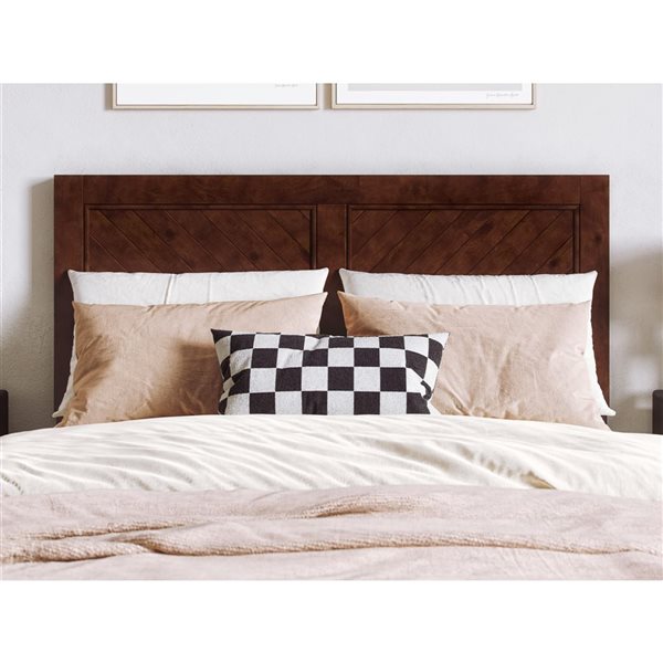 AFI Berkshire Walnut Full Solid Wood Rustic Low Profile Platform Bed ...