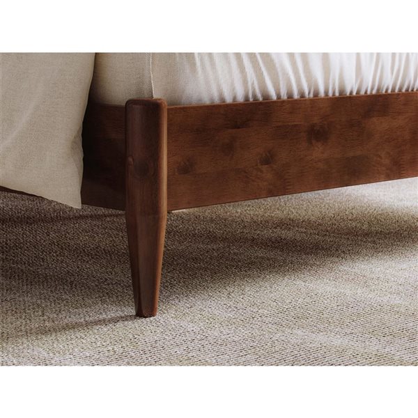 AFI Berkshire Walnut Full Solid Wood Rustic Low Profile Platform Bed ...