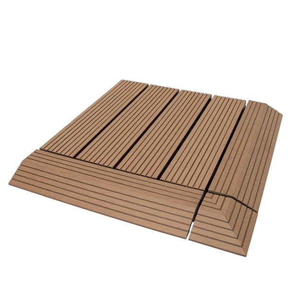 Everhome 3 x 12-in Pecan Composite Deck Tile Edge Trim 4/Pack RNDTP0031 ...