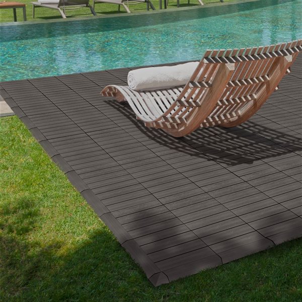 Everhome 3 x 12-in Twilight Co-Extruded Deck Tile Edge Trim 4/Pack ...