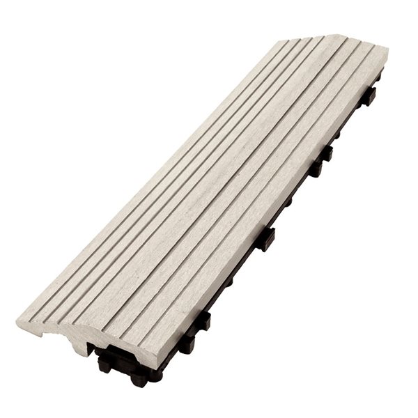 everhome 3 x 12-in Antique Gray Composite Deck Tile Edge Trim 4/Pack ...