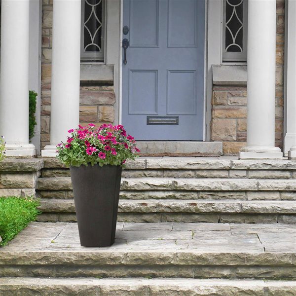 Tierra Verde Sonata 10 x 20-in Slate Recycled Material Planter ...