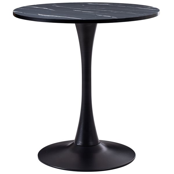 Brentwood Valley Designs Ivante Round Dining Table in Black Marbled ...