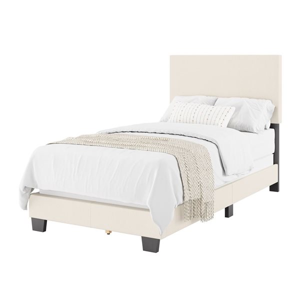 Base de lit simple rembourré avec tête de lit Nova Brentwood Valley ...