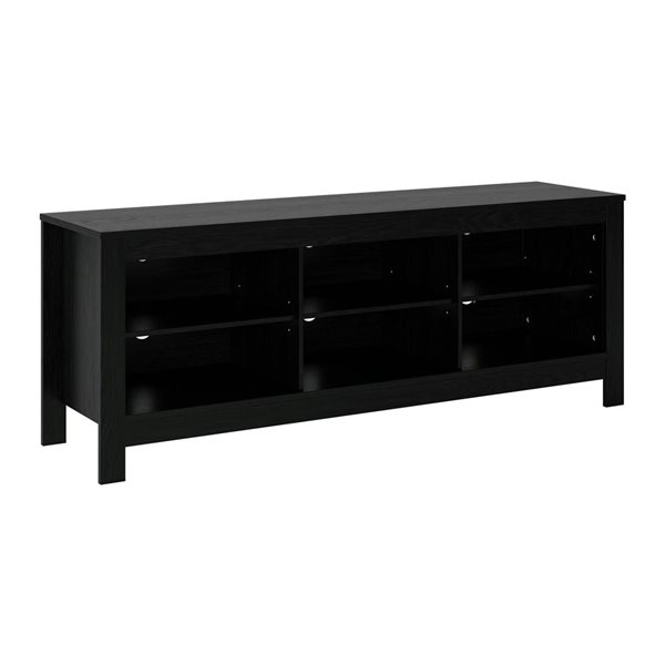 Brentwood Valley Designs Ren TV Stand in Black Ravenwood Open Shelf ...