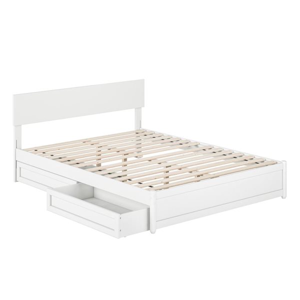AFI Wesley Queen Platform Bed with Panel Footboard and Storage Drawers ...