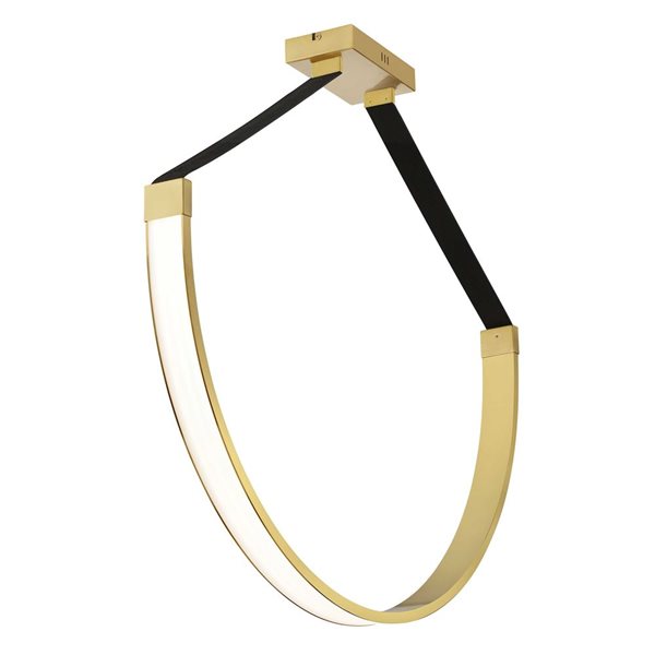 Dainolite Regan 50 W LED Aged Brass Pendant - White Silicone Diffuser ...