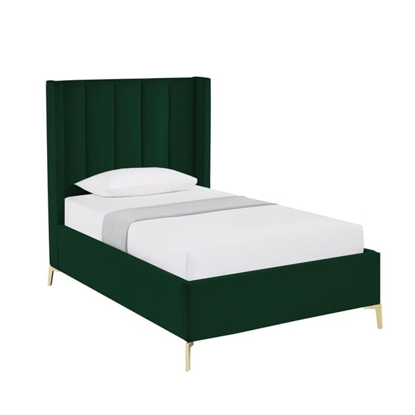Inspired Home Keion Velvet Platform Bed, Full, Green BD564-02SGF-LAC | RONA