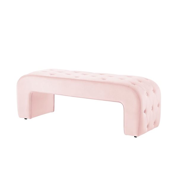 Inspired Home Annsley Bench Upholstered Velvet, Blush BH475-02BH-LAC | RONA