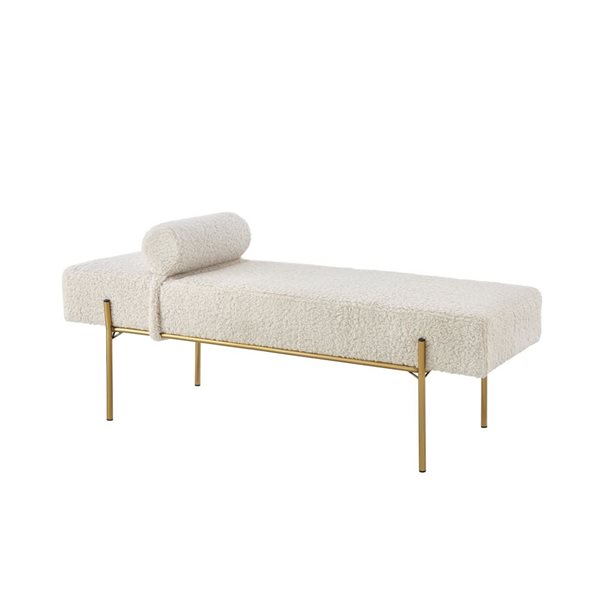 Inspired Home Huda Bench Upholstered Sherpa, Beige BH476-26BE-LAC | RONA