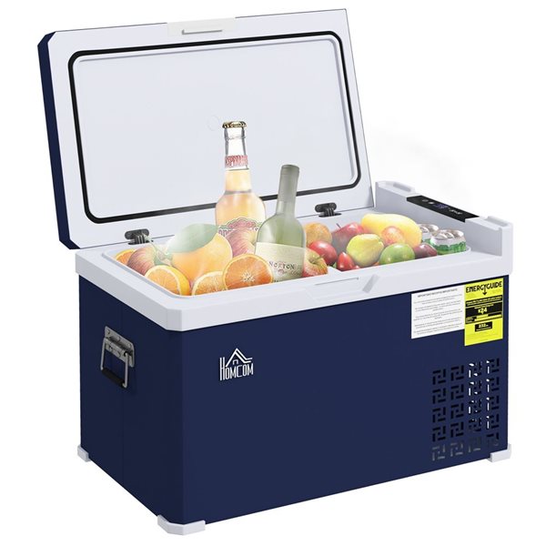 HOMCOM 32 Quart Car Fridge Freezer, 12/24V DC and 100V-240V AC C00 ...