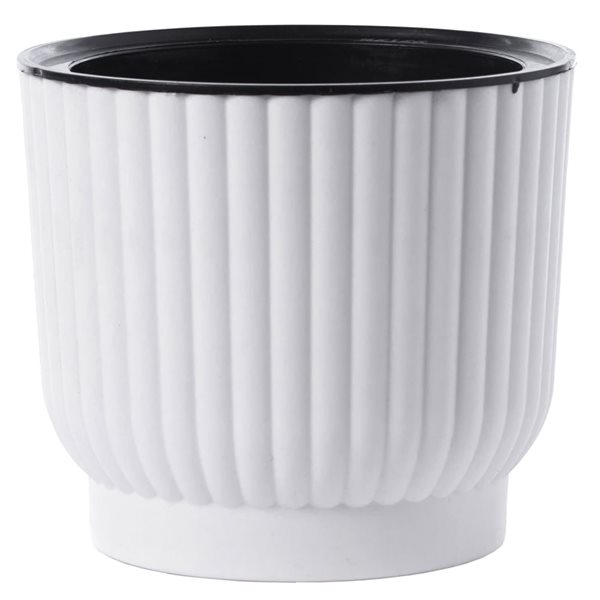 Gardenised White Flower Pot Self Watering Planter, 6 Pack QI003985.6 | RONA