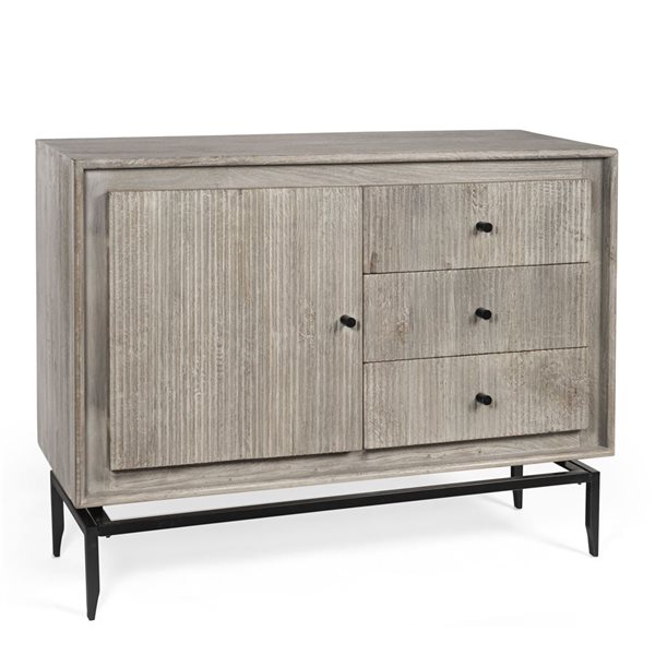 Gild Design House Camilo 40-in W 1-Door Light Grey Mango Wood Accent ...