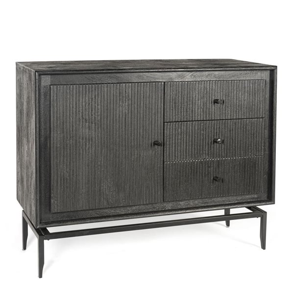 Gild Design House Camilo 40-in W 1-Door Dark Grey Mango Wood Accent ...