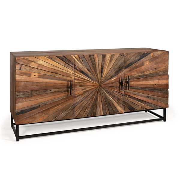 Gild Design House Preston 63-in W 3-Door Brown Reclaimed Wood Sideboard ...