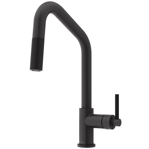 VIGO Utopia Single Handle Pull-Down Kitchen Bar Faucet in Matte Black ...