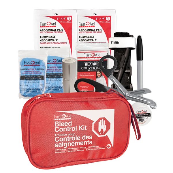 Trousse d'urgence en nylon pour saignements de First Aid Central FAC ...