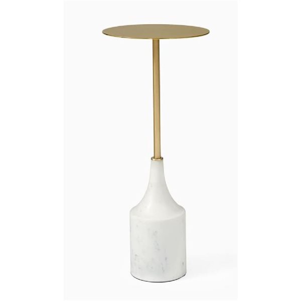 TAKE ME HOME FURNITURE 9.5 dia x 22-in H Faux Marble Base/Gold Metal ...