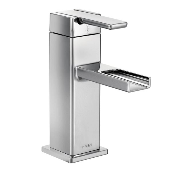 MOEN 90 Degree Single Hole Bathroom Faucet with Open Trough Spout ...