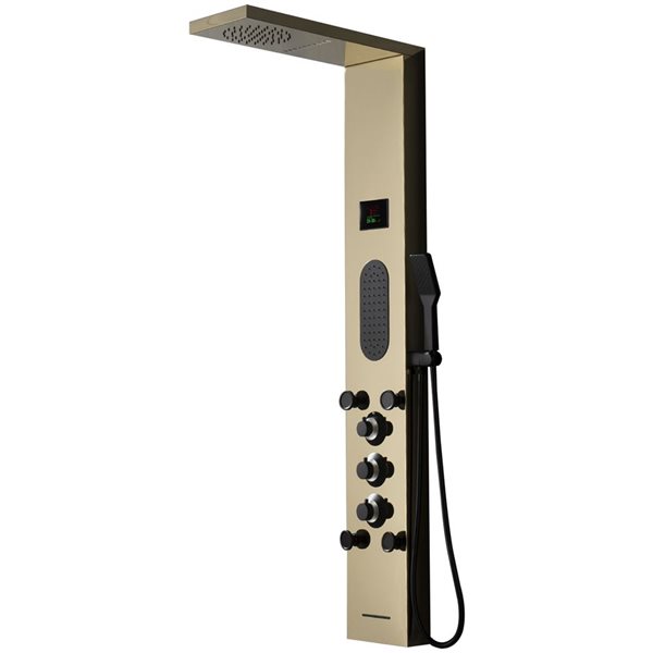 BWE 5-Jet Shower Panel System with Rainfall Shower Head and Shower Wand ...