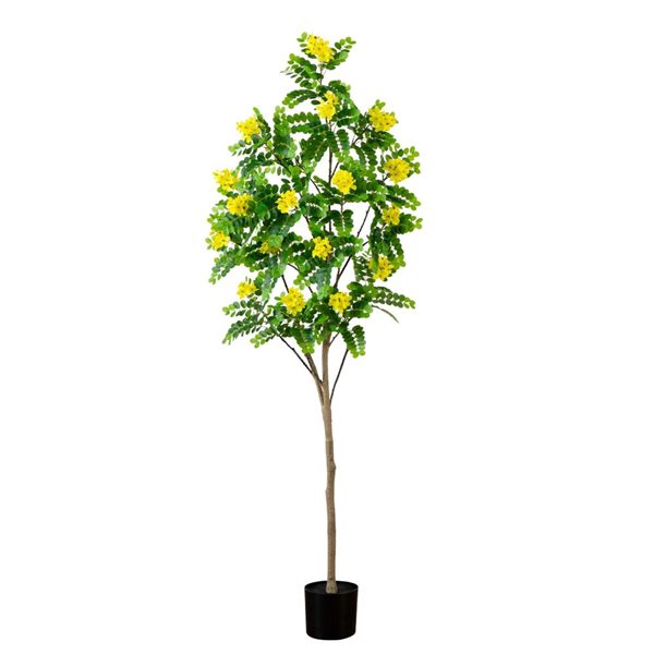 Nearly Natural 6-ft H Green Artificial Floweing Citrus Tree T4663 | RONA