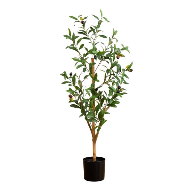Nearly Natural 3-ft H Green Artificial Olive Tree w/ Natural Trunk ...