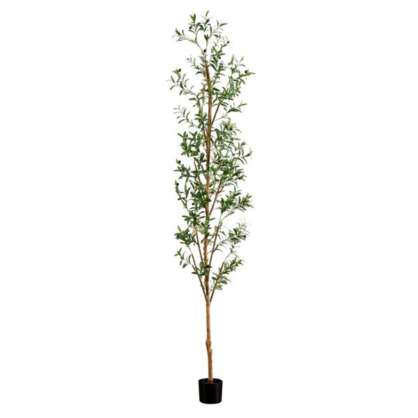 Nearly Natural 9-ft H Green Artificial Olive Tree w/ Natural Trunk ...