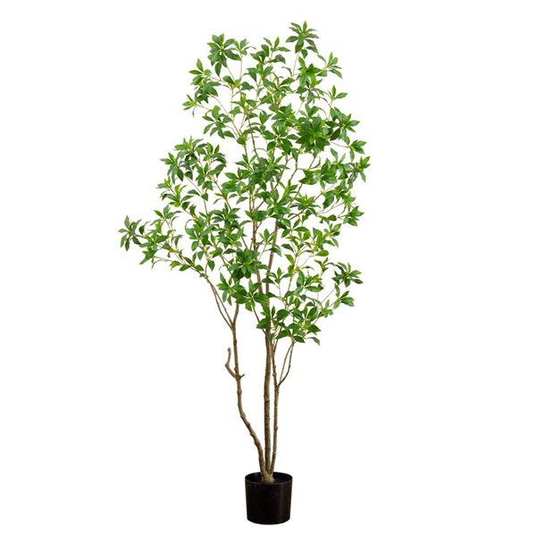 Nearly Natural 7-ft H Green Artificial Minimalist Japanese Pieris Tree ...